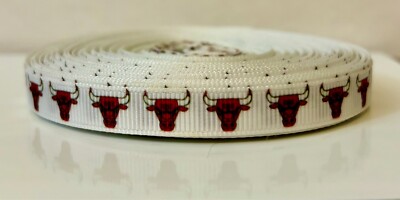 Chicago Bulls Repeating Logos on 3/8" Grosgrain Ribbon - 3 Yards | eBay
