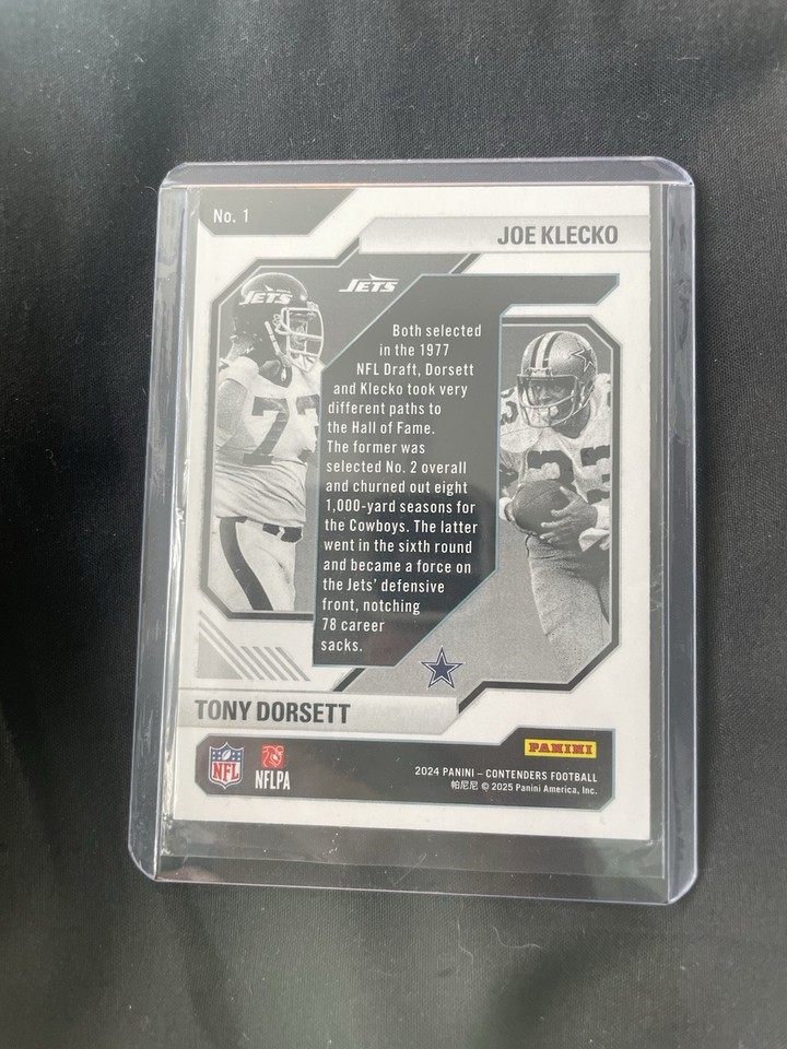 2024 Historic Draft Class Contenders Tony Dorsett, Joe Klecko #1 Red Parallel | eBay