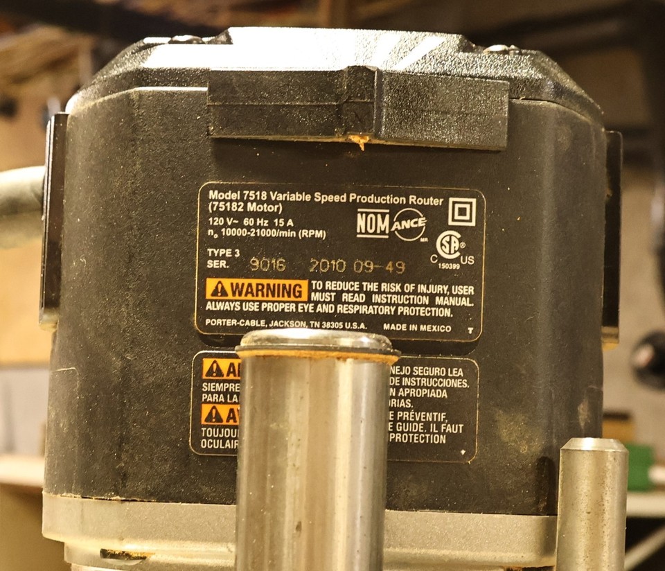 Porter Cable Variable Speed Production Router No 7518 w/Woodpecker Lift ...