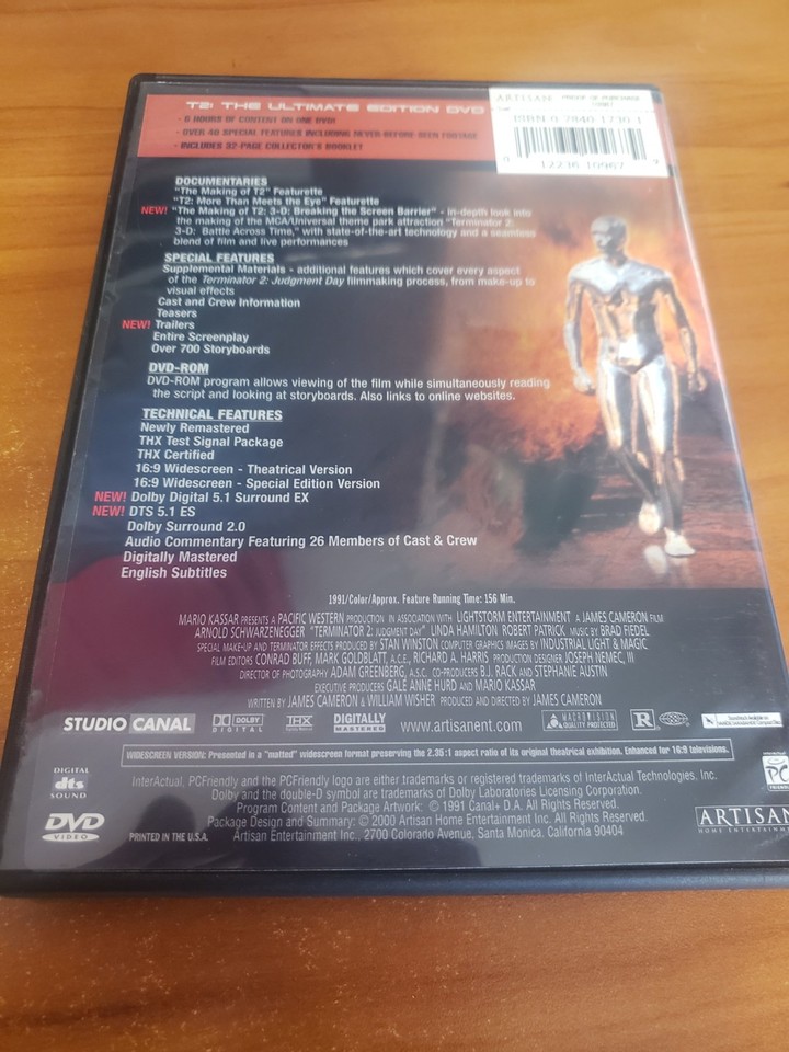 Terminator 2: Judgment Day (Widescreen Dual Side DVD) T2 12236146285| eBay