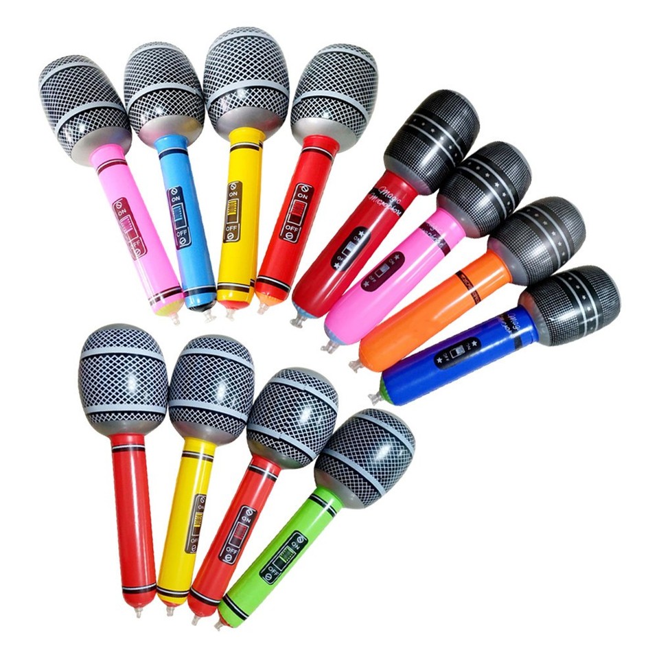 12 Pcs Inflatable Microphone Prop Party Microphones Musical Instruments ...