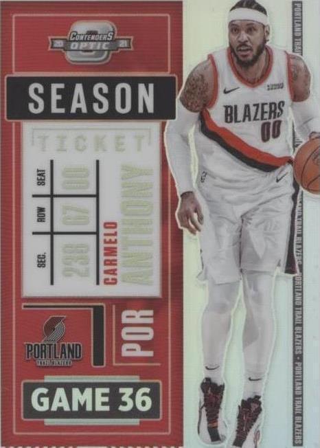 2020-21 Panini Contenders Optic - Season Ticket Carmelo Anthony #92 ...