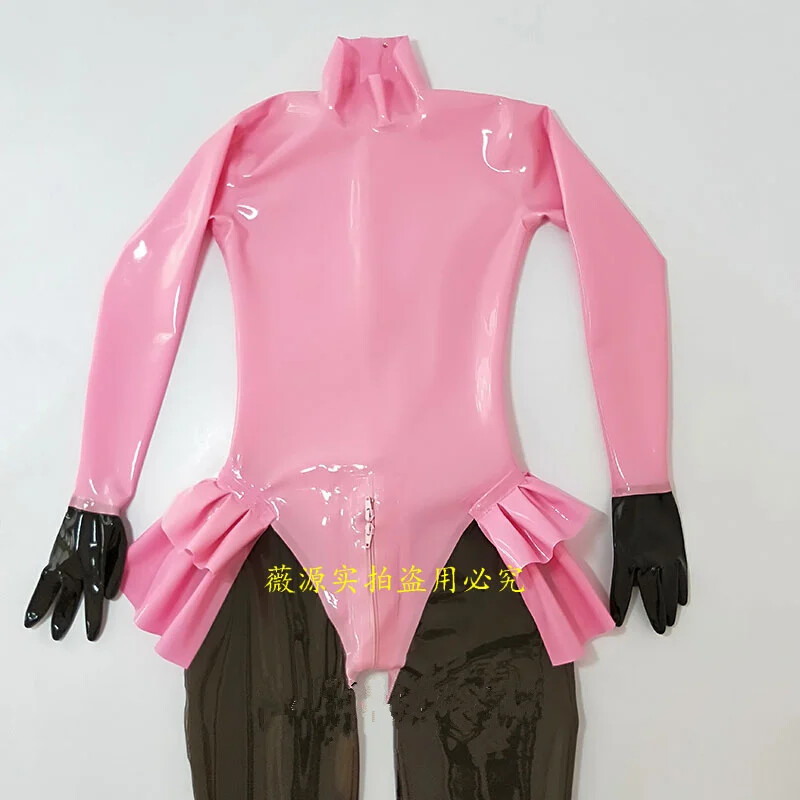 Sexy Women’s Pink Latex Catsuit | Full-Body Rubber Gummi with Socks ...