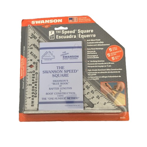 Swanson 7-Inch Carpenters Construction Aluminum Alloy Speed Square w ...