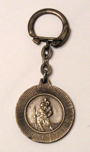 Vintage St. Christopher Keychain Catholic Fob Phoenix on Reverse Key ...