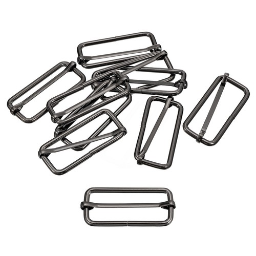 Slides Buckles, 10pcs 50x20x3.8mm Metal Roller Pin Buckles, Dark Gray ...