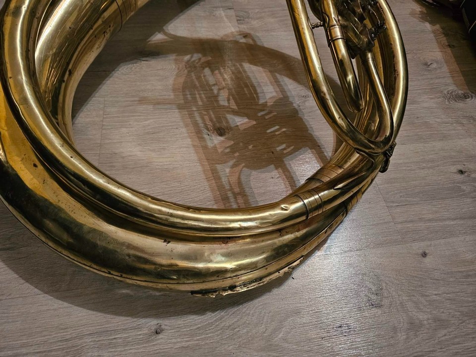 Helicon Bb Tuba Brass Pipe Wind Instrument Horn USSR Soviet Vintage ...