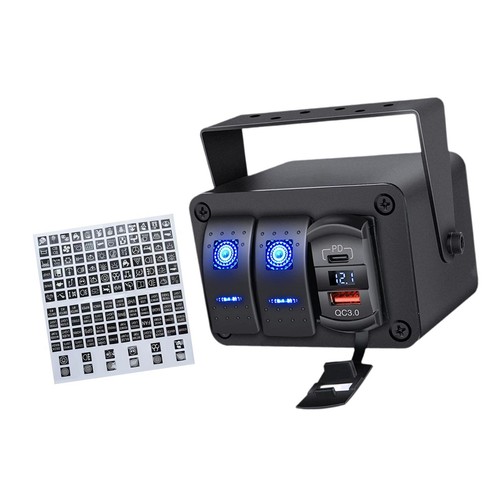 Rocker Switch Control Panel Spst on/Off Toggle Switch W/ DIY Stickers ...