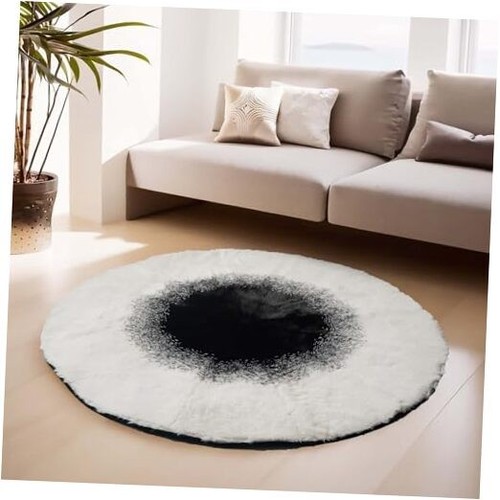 Fur Round Rug 6ft Circle Rugs for Living Room Machine Washable Round ...