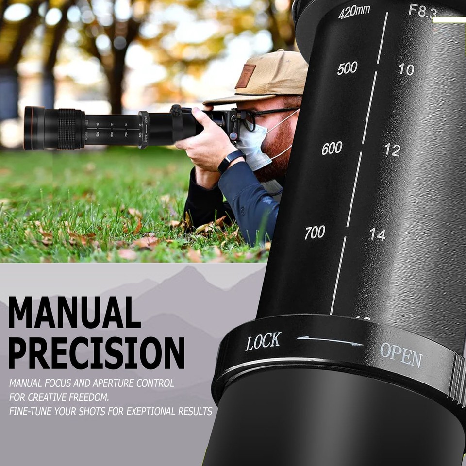 420-1600mm f/8.3 Telephoto Zoom Lens for Canon EOS R100 R10 R50 R6 R7 ...