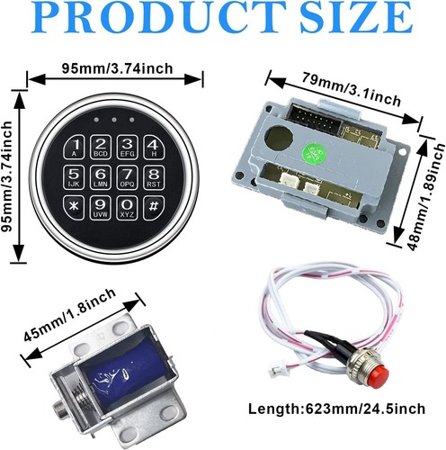 Gun Safe Electronic Lock Replacement Chrome Keypad Solenoid Safe ...
