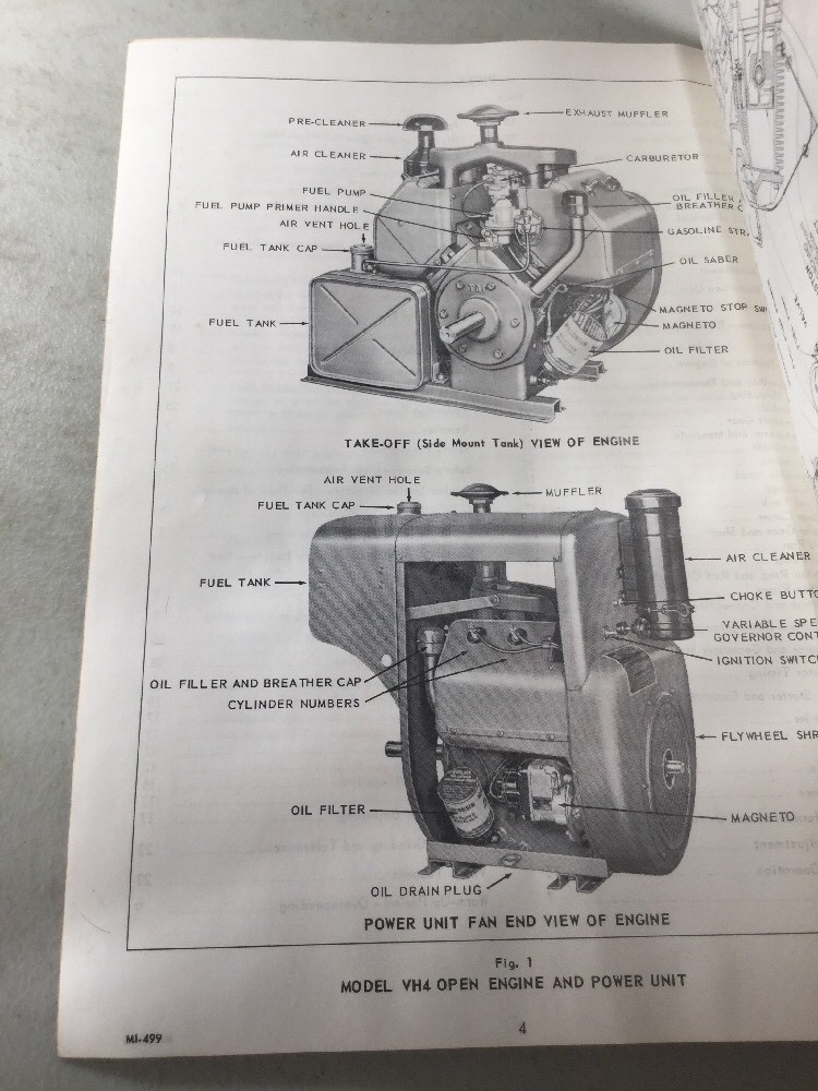 Wisconsin Models VH4D Engines Instruction Book & Parts List Manual | eBay