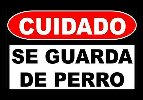 CUIDADO SE GUARDA DE PERRO Warning Guard Dog spanish sticker decal usa ...