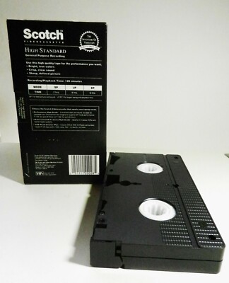 Scotch VHS Video Cassette Blank Tape High Standard T-120.. 2-6 Hours ...