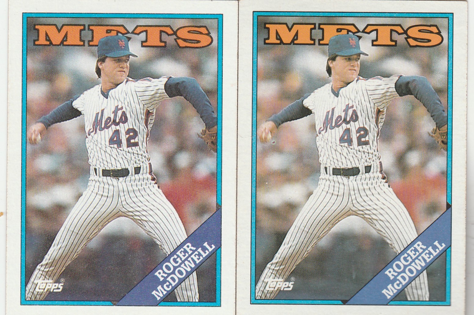 FREE SHIPPING-MINT-1988 Topps #355 Roger McDowell New York Mets-2 CARDS ...