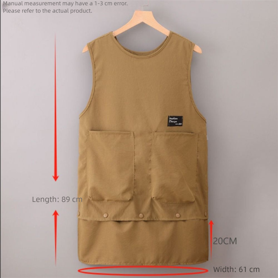 Solid Color Baking Cooking Aprons Breathable Workwear Work Clothes ...
