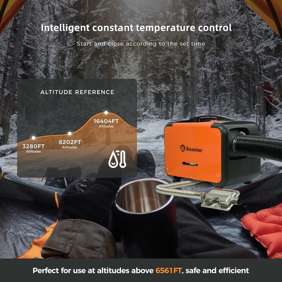 Diesel Air Heater 8KW 12V/24V 220-240V w/LCD Bluetooth App for Truck ...