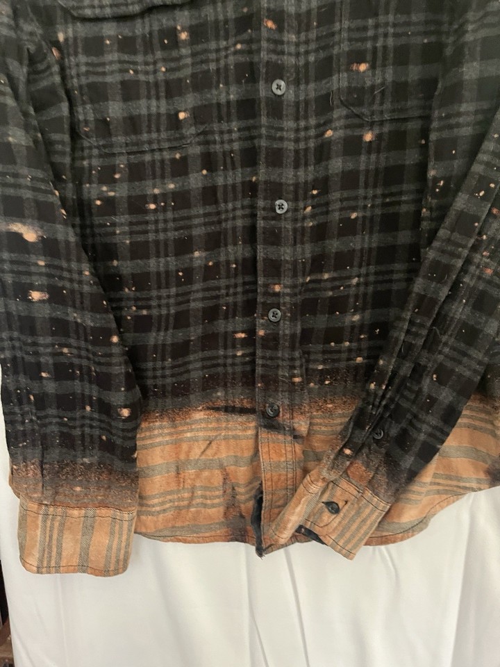 Bleached Orange/black Womans Large Flannel#gothic#halloween#whimsical # ...