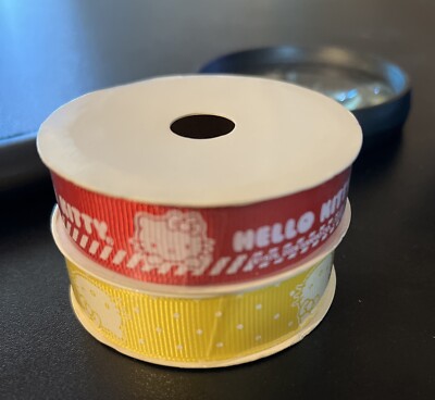 Hello Kitty Grosgrain Ribbon 2 Spools 36" Ea. Spool Crafts Hair Ribbons ...
