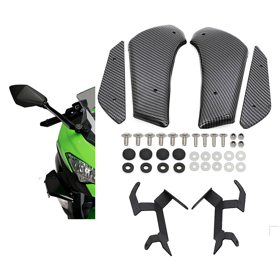 For KAWASAKI NINJA 400 Side Frame Spoiler Winglets Downforce ...