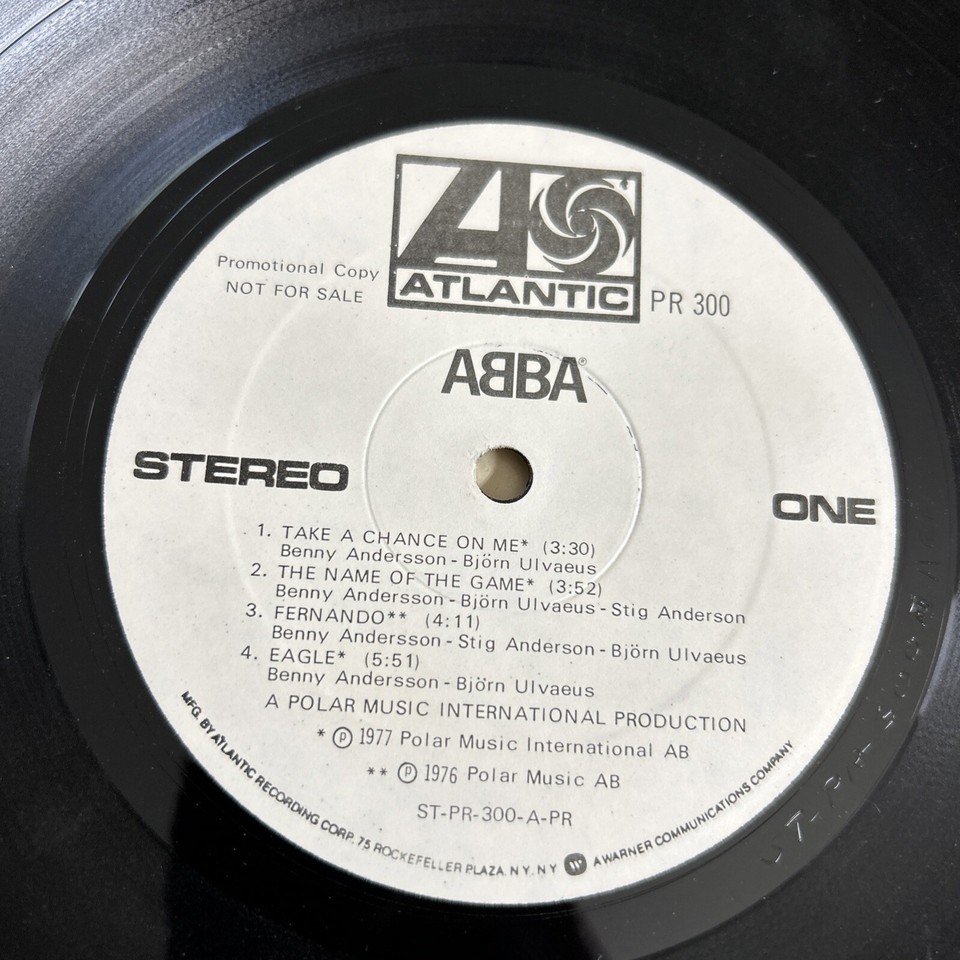 ABBA Self Title 1976 White Label Promo Copy Atlantic PR 300 LP | eBay