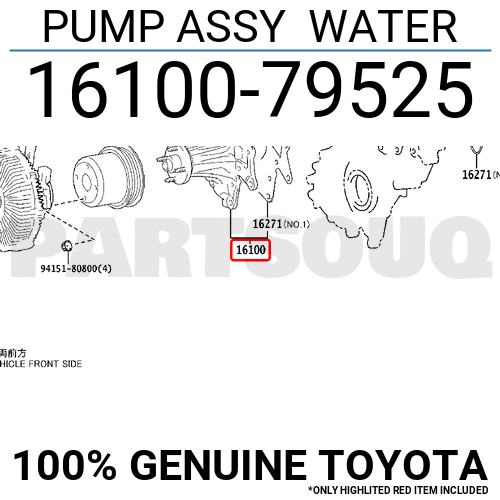 1610079525 Genuine Toyota PUMP ASSY WATER 16100-79525 | eBay