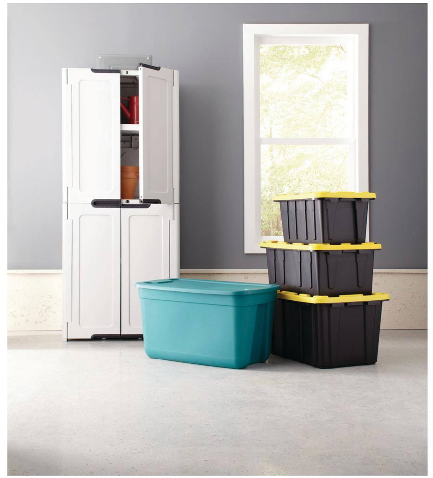 HDX Freestanding Garage Base Cabinet in Light Grey (30 in. W x 36 in. H ...