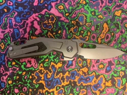 Ketuo Mini Griffin Folding Knife Titanium/Shredded Carbon Fiber Handle ...