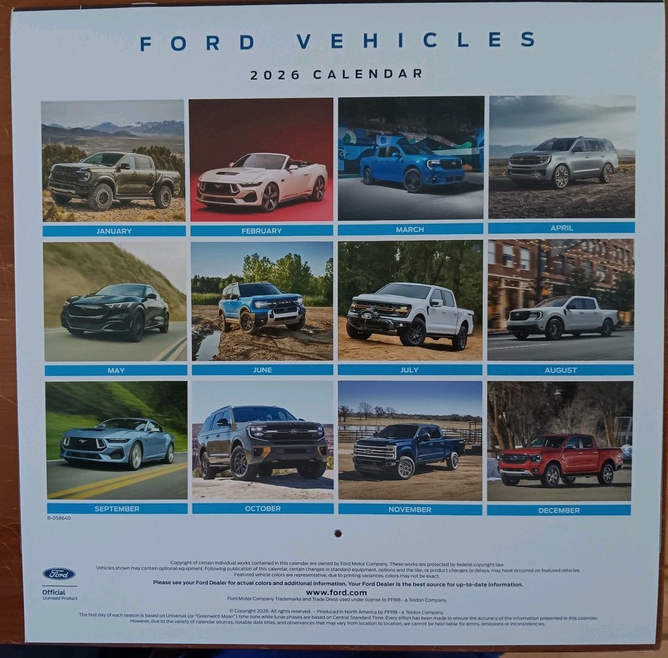 2026 Ford Vehicle Calendar | eBay