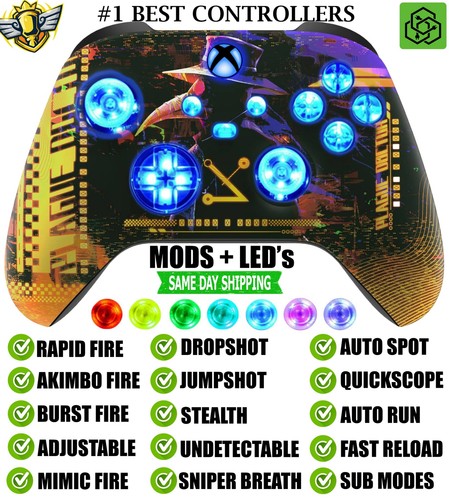MODS + LEDs Cyber Rapid Fire Wireless Modded Controller for Xbox Series ...