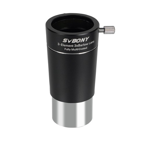 SVBONY SV213 1.25" 3x Barlow Lens 3-Element for Planetary Lunar Imaging ...