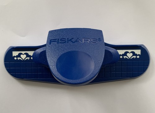 Blue Fiskars Border Paper Punch Lace Hearts Lever Continuous Edger | eBay