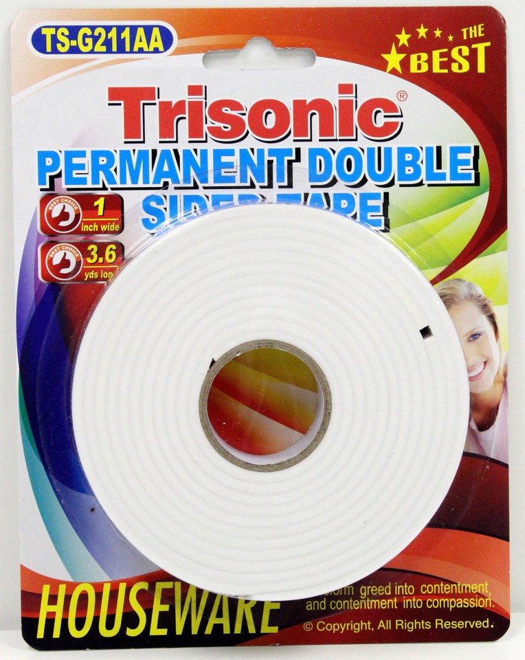 HEAVY DUTY 4 YARD STRONG DOUBLE SIDE STICK FOAM MOUNTING TAPE WALL ...