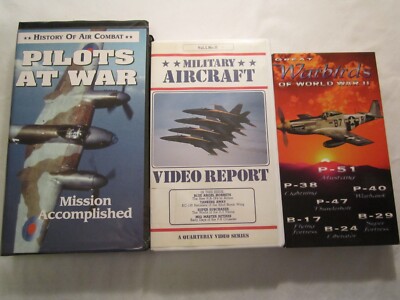 VHS (Lot of 3) PILOTS AT WAR Military Aircraft WARBIRDS OF WWII [10M3 ...