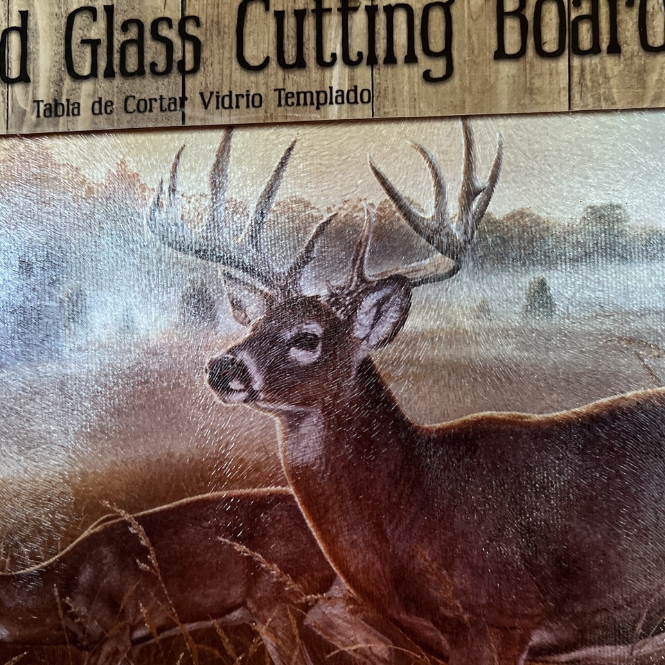 CounterArt Tempered Glass Whitetail Deer Buck Cutting Board 12x16” | eBay