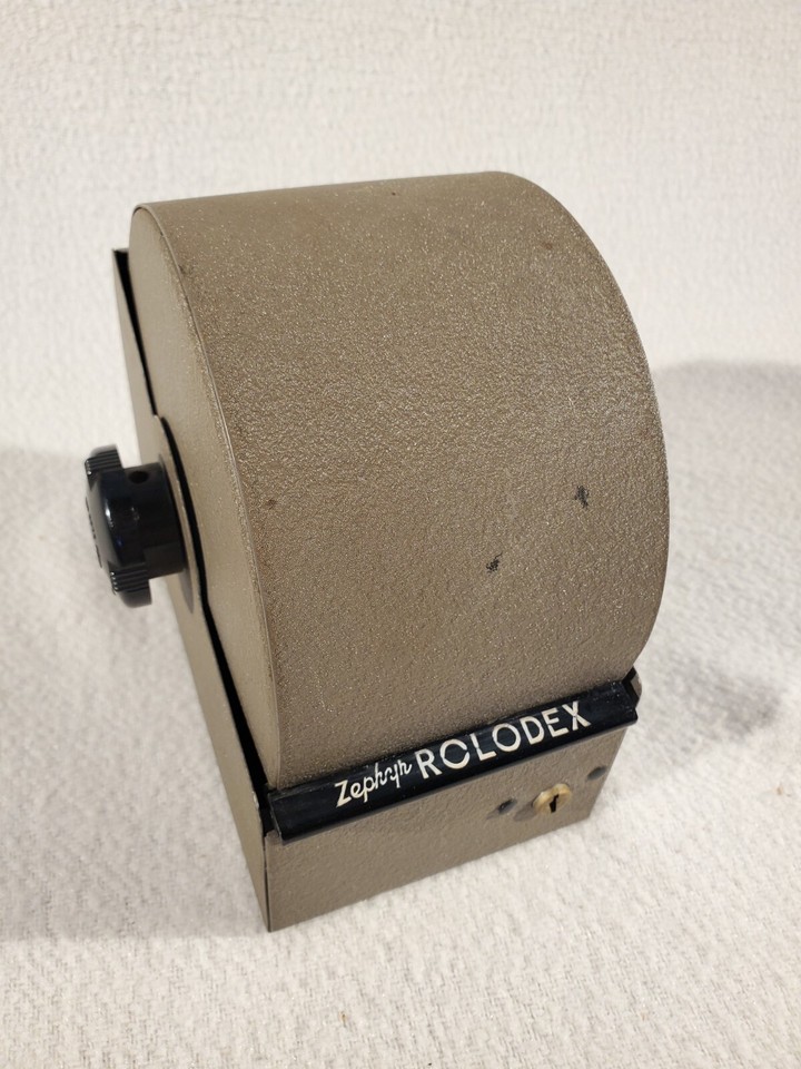 Vtg Zephyr Rolodex 1753 Model Tabletop Roll Top Office Address Phone ...