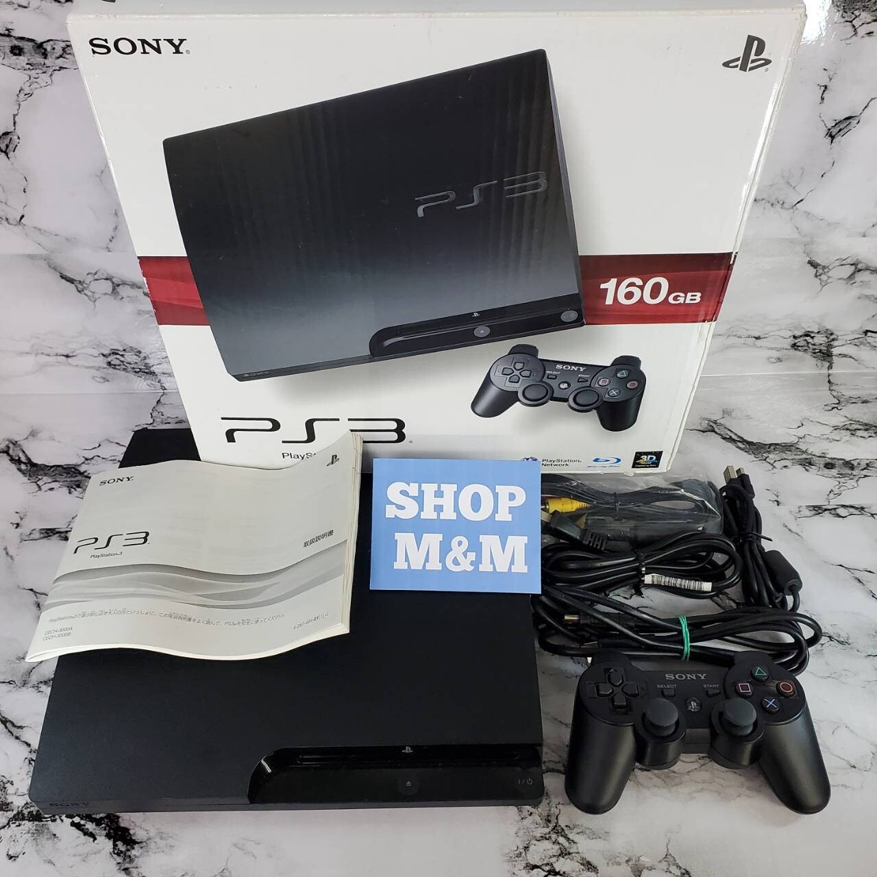 PS3 Charcoal Black CECH-3000A 160GB Console Box Sony PlayStation 3 Slim ...