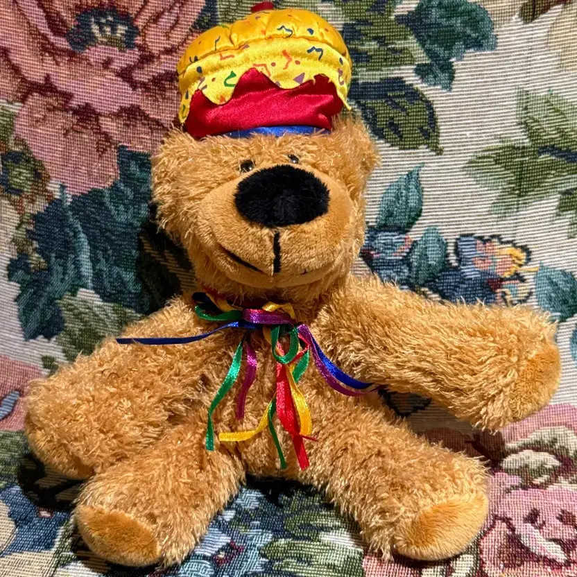 Dan Dee Vintage Bear Teddy Bear with Birthday Cake Hat | eBay UK