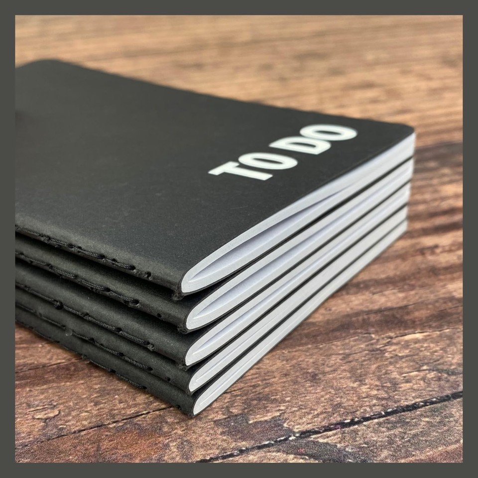 Pocket To Do Checklist Notebook 5 Pack 3.5 x 5.5 Inch 64 Pages Black | eBay