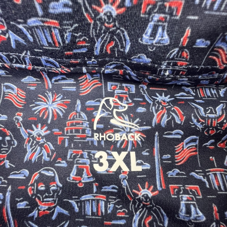 Rhoback Polo Shirt Men 3XL Presidents Patriotic Golf Performance ...