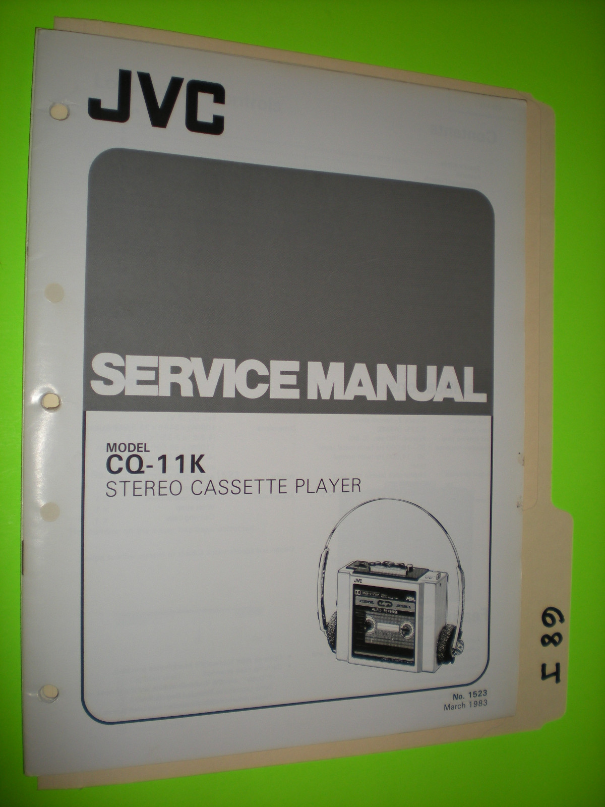 JVC cq-11k service manual original repair book stereo cassette player ...