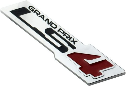 Pair Set ZR1 Style LS4 Grand Prix Emblem 3D Fender Badge (Chrome Red ...