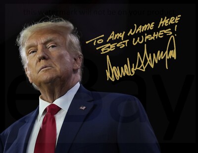 President Donald Trump autograph 11"x8.5" portrait photograph REPRINT ...