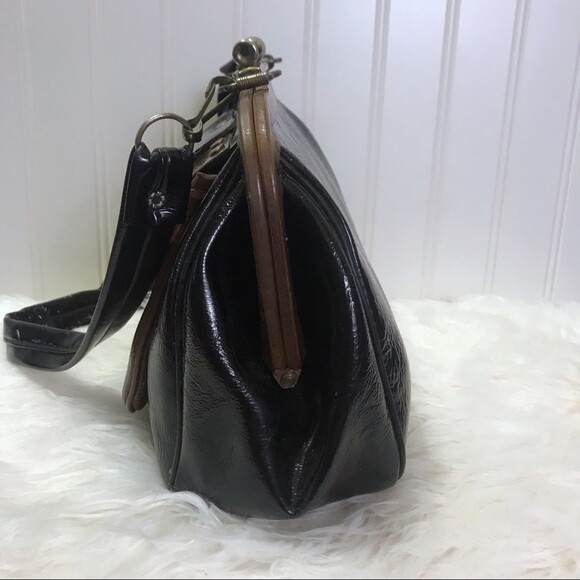 Vintage Women's Vinyl and Metal Frame Barrel Handbag Mixed Media | eBay