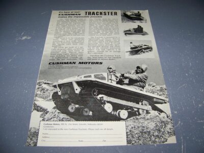 1970 CUSHMAN "TRACKSTER" ATV LINCOLN, NE..1-PAGE ORIGINAL SALES AD ...