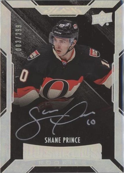 2015-16 UD Black - Lustrous Rookies Signatures #71 Shane Prince /299 ...