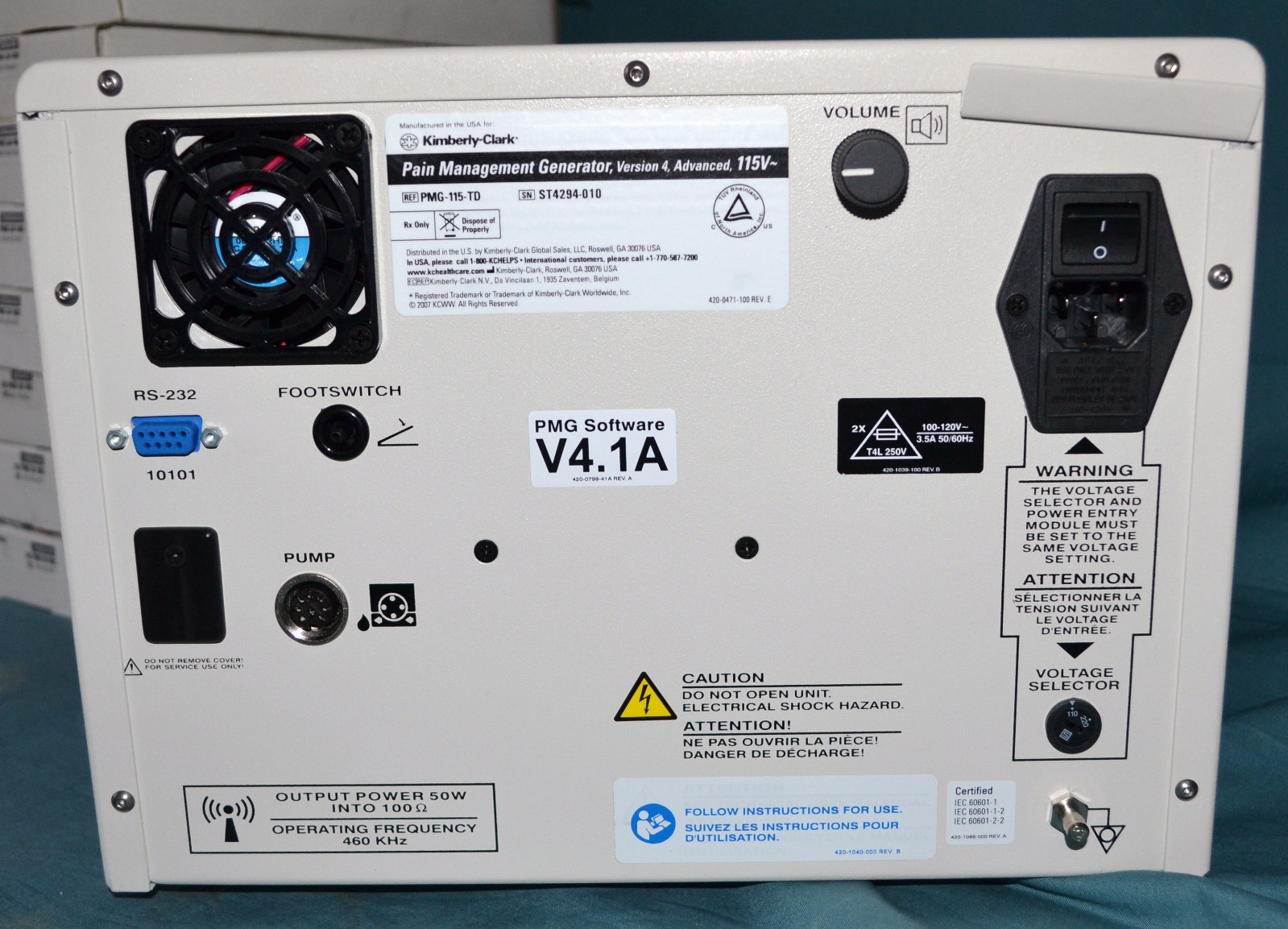 Kimberly-Clark PMG-115-TD Advanced Pain Management Generator V4.1A 8 ...