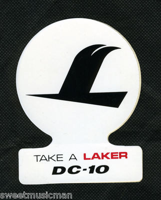 DC-10 LAKER AIRWAYS STICKER - TAKE A LAKER DC-10 AIRLINE LABEL | eBay