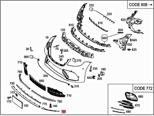 Genuine MERCEDES V222 W222 X222 Sedan Right Trim strip 2228857800 | eBay