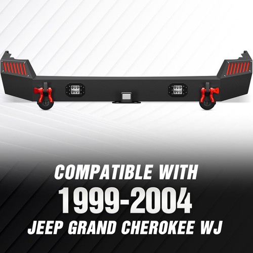 Rear Bumper W/ 2" Hitch Receiver For 1999-2004 Jeep Grand Cherokee WJ ...